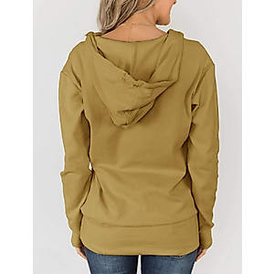 Fallorchid Womens Quarter Zip Pullover Hoodies Casual Long Sleeve Sweatshits with Pocket (Ginger, Small)