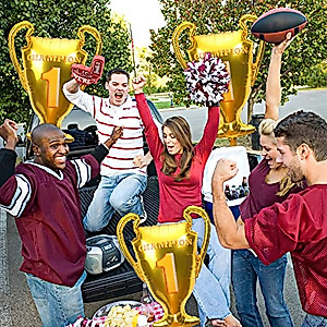 6 Packs Gold Champion Foil Balloons Championship Mylar Trophy Balloon The First Prize Sport Balloons Basketball Soccer Football Anniversary Birthday Games Party Decorations