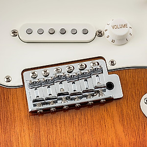 Musiclily Pro 10.8mm Steel Vintage Style Guitar Tremolo Bridge Saddles for Strat Stratocaster Electric Guitar, Chrome (Set of 6)