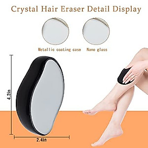Crystal Hair Eraser for Women and Men, Magic Back Arms Legs, Reusable Remover Painless Exfoliation Removal Tool, fast easy BLUE 1 count