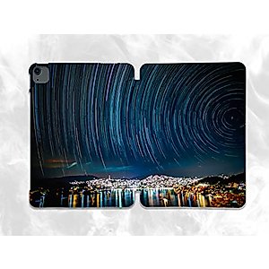 Cute Spiral Stars Night Space Kawaii case Compatible with iPad Mini Air Pro 7.9 8.3 9.7 10.2 10.9 11 12.9 inch Pattern Cover New 2022 2021 Trifold Stand 3 4 5 6 7 8 9 Generation 162 (10.9" Air 4)