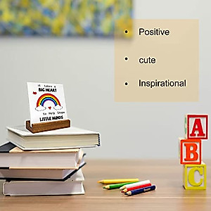 Teacher Appreciation Gifts - Ladies Teacher Gifts For Desk Decor - It Takes A Big Heart To Help Shape Little Minds - The Best Teacher Gifts For Students - Funny Thank You, Birthday, Christmas Gifts