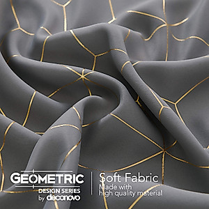 Deconovo Diamond Pattern Blackout Curtains - Thermal Insulated, Noise-Reducing Window Drapes for Bedroom, Living Room - 2 Panels, Light Grey, 42W x 54L