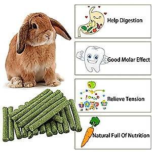LSSH GmbH 20PCS Natural Timothy Hay Sticks, Timothy Grass Molar Stick Chew Toys for Rabbits, Chinchillas, Guinea Pigs, Hamsters and Other Small Animals Treats.