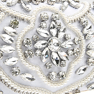 DA BODAN Womens Sparkly Rhinestone Crystal Clutch Bag Glitter Sequin Bridal Purse Evening Handbag for Wedding Party Prom