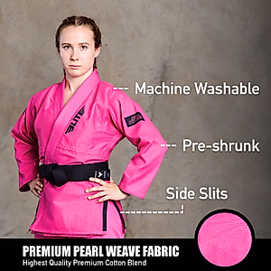 Elite Sports Ultra-Light Women's BJJ GI - IBJJF Jiu-Jitsu GI for Girls and women (See Special Sizing Guide)