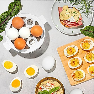 AROMA® Overly Easy Egg Cooker, Steamer, and Electric Egg Poacher | XL Capacity Egg Steamer Fits 7 Eggs