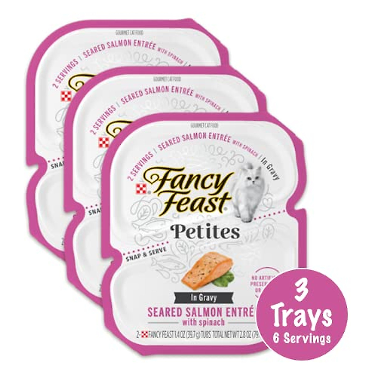 Fancy Feast Petites Wet Cat Food Variety 5 Flavor Pack (30 Servings) - Bundled with Writing Cat Pen (in Gravy)