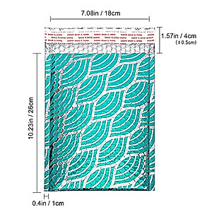 PACKAPRO #0 7x10 Inch Ripple Wave- Teal Poly Bubble Mailer Self Seal Padded Shpping Envelopes Pack of 25 for Jewelry Makeup Supplies