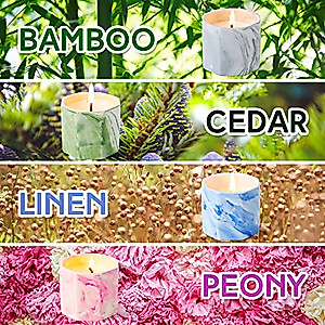 Candles for Home Scented, Scented Candles Ceramic Candles Gift Set Candles Gifts for Women Man Mothers Day Gifts Decoration Soy Candles for Relaxing Spa, Linen, Bamboo, Peony, Cedar