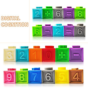 EPPO 12PCS Baby Blocks Soft Building Blocks for Baby Toys Montessori Sensory Infant Bath ToysTeethers Toy for Toddlers Babies 6 9 Month 1 2 3Year Old Up