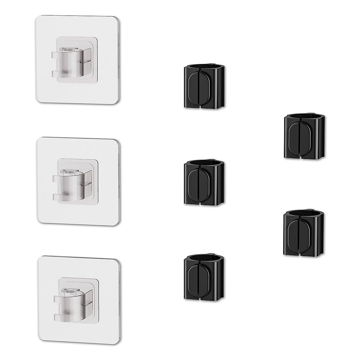 Consumest Corner Shower Caddy Accessories - 3 Adhesive Hooks and 4 Buckles