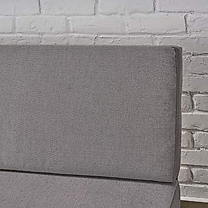 Christopher Knight Home Eulah Indoor Minimalist Acacia Wood Right-Sided Sofa with Grey Cushions, Grey Finish / Grey