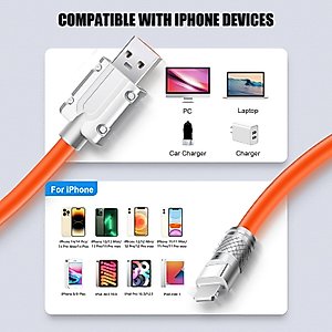 XNMOA USB Charging Cord Compatibility with iPhone 14 13 12 11 Pro Max Xr Xs X 8 7 iPad,6A Fast Charging Cable,6FT Charger Cord for iPhone,USB Cable Fast Charging Cord with High Speed Data Sync Charge