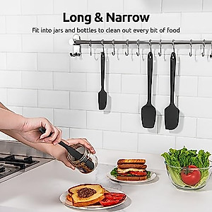 U-Taste Silicone Spatula Set with 600 Degrees Fahrenheit Heat Resistant (Black)