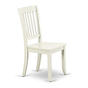 East West Furniture CADA6-LWH-W Capri 6 Piece Set Contains a Rectangle Kitchen Table and 4 Dining Chairs with a Bench, 36x60 Inch, Linen White