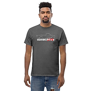Classic Single Cab Truck T-Shirt, Men's OBS Square Body Regular Cab Truck Owners Shirt - Dark Heather - L
