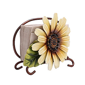 Alvinlite Paper Towel Holder, Sunflower Shape Napkin Holders for Tables, Metal Napkin Storage Cute Tissue Dispenser Cocktail Napkin Stand Perfect for Outdoor Events Kitchen Decor
