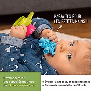 Lalaboom 24 Piece Baby Toddler Beads – Montessori Educational Shape and Color STEM Construction Toy 10 Months to 3 Years - BL200