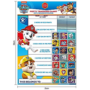 Paper Projects 01.70.30.025 Paw Patrol Potty and Toilet Training Reward Chart and Stickers, for ages 3+, 29.7cm x 42cm