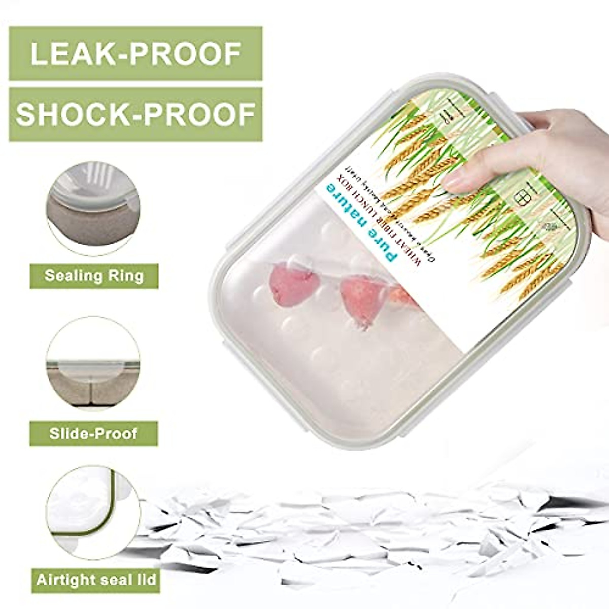 bacxigo Bento Box, Bento lunch Box for Kids and Adults, Lunch Container with Fork and Spoon, Leak Proof Lunch Box, Microwave and Dishwasher Safe Bento Boxes,Mom’s Choice Kids Lunch Box