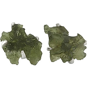 Starborn Creations Rough Moldavite Post Style Earrings
