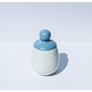AggCoddler - Porcelain & Silicone Egg Cooker - Easily Cook Eggs with Toppings & Mix-Ins - Microwave & Dishwasher Safe - Steam, Poach, Boil Eggs - Displays Well in Kitchen (Blue - Sten)