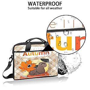 Maple Dog Laptop Computer Bag Waterproof Shoulder Messenger Bag 13-15 inch Durable Laptop Tote Bag with Shoulder Strap Handle Lightweight Crossbody Briefcase