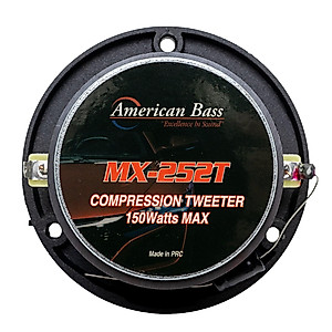 American Bass MX252T- 1 Inch Compression Tweeters 4Ohm 150W Max Sold in Pairs