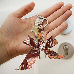 OSALADI Bowknot Silk Ribbon Bag Pendant Keychain Fashion Handbag Handle Decor for Purse Tote Bag Handbag