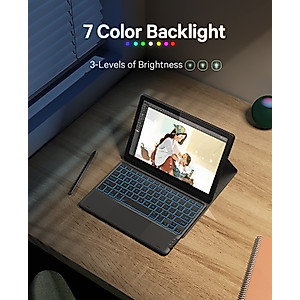 GreenLaw Samsung Galaxy Tab A8 Keyboard Case, Multi-Gesture Smart Touchpad, Magnetic Detachable, Type-C Rechargeable Case with Keyboard for Galaxy Tab A8 10.5 inch (SM-X200/X205/X207), Black