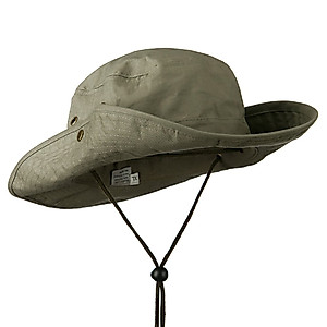 Extra Big Size Brushed Twill Aussie Hats - Olive 2XL-3XL