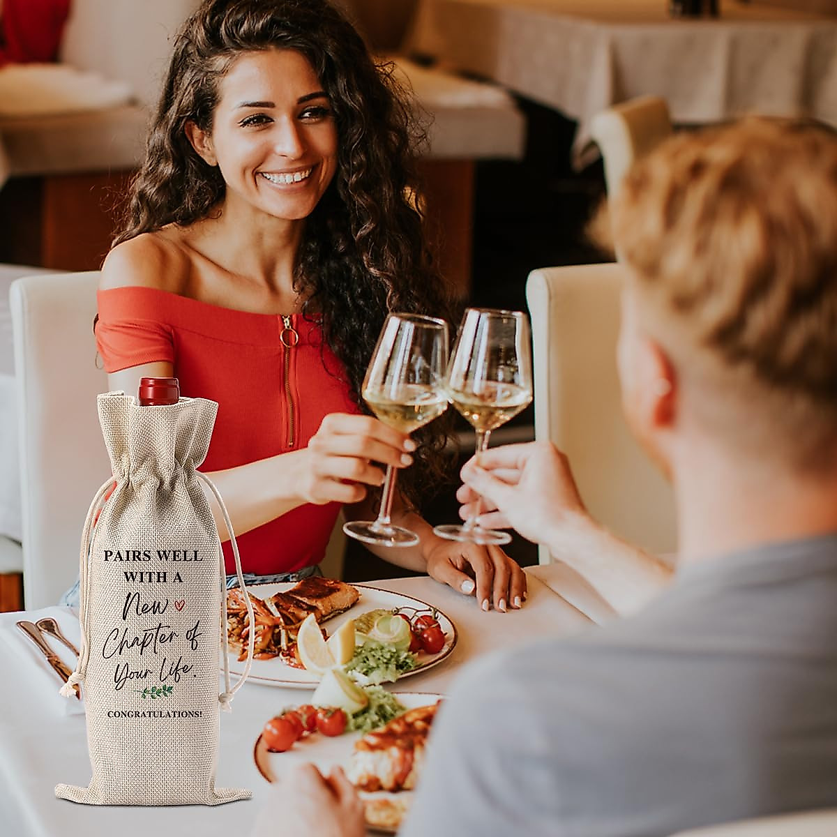 Going Away Gifts for Friends Leaving Away Farewell Retirement Gifts for Women Coworkers New Beginning New Business Owner Gifts for Women Men Pairs Well With A New Chapter of Your Life Wine Bag