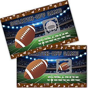 Haizct 50 Pack Football Theme Scratch Off Game, Rugby Football Scratch Card for Baby Shower Birthday Party Lottery Game Group Games, Gifts for Football Lovers, Baby Shower Idea