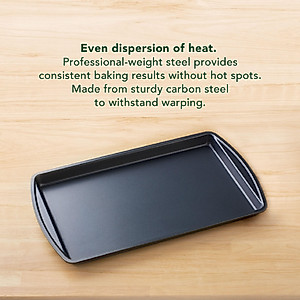 Nifty Cookie & Baking Sheets (Set of 3) – Non-Stick Coated Steel, Dishwasher Safe, Oven Safe up to 450 Degrees, includes Large/Med/Small Pans