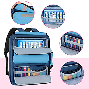 Prokva Art Portfolio Bag Backpack, A3 Art Portfolio Case 15 x 18 Inch, Artist Travel Tote Bag for Artwork and Drawing Supplies, Blue (Empty Bag, Patent Design)