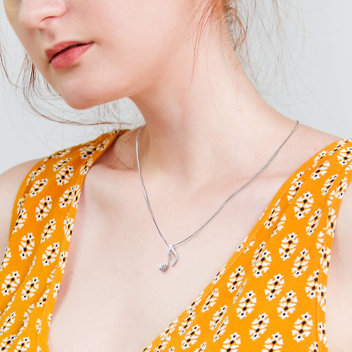 VANLAMS s925 Sterling Silver Musical Note Necklace for Women Girlfriend Quaver Music Jewelry Gifts