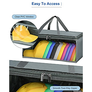 Epesoware Stackable Hat Storage for Baseball Caps, Hat Organizer for Baseball Caps with Cardboard, Wide Hat Bag Foldable Hat Case for Home Travel