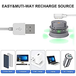 YwonShne Charger Compatible with HidrateSpark PRO/HidrateSpark PRO Steel/HidrateSpark PRO Tumbler Charger Chargering Cable Cord Magnetic USB Cradle Accessories(Black+Black)