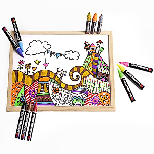 Cedar Markers Liquid Chalk Markers - 12 Pack With 40 Chalkboard Labels - Bold Neon Color Pens Including Gold And Silver Paint. Dry Erase Markers for Windows, Glass, Chalkboard with Reversible Tip.