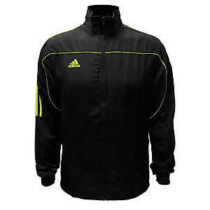 adidas Combat Sports 3-Stripes 100% Polyester Long Sleeve Light Track Jacket - Black Neon Green - 164 (Youth Large)