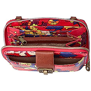 Sakroots Women's Artist Circle Smartphone Crossbody, Hot Pink Flower Power, One Size