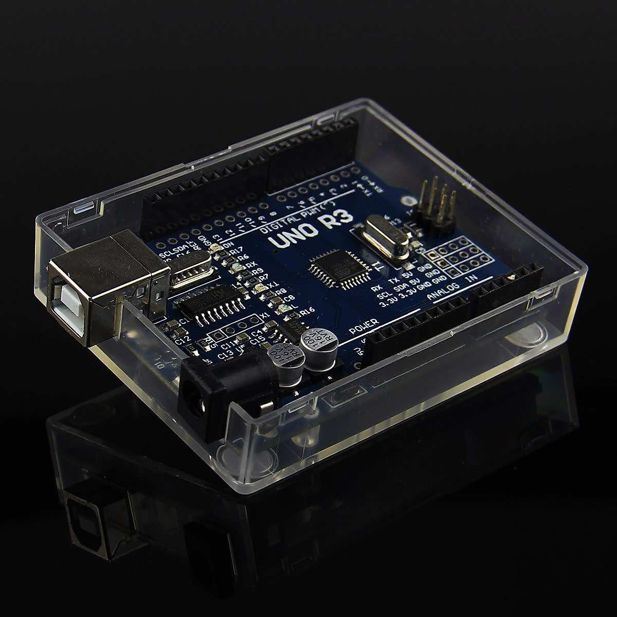 Geekworm UNO R3 Case | Protective Enclosure ABS Computer Box for Arduino UNO R3/UNO WiFi REV2/UNO REV3- Black