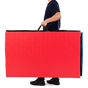 MAT EXPERT 4'x10'x2" Gymnastics Mat Thick Folding For Tumbling Exercise Gym Fitness Mat with Hook & Loop Fasteners (Multicolor)