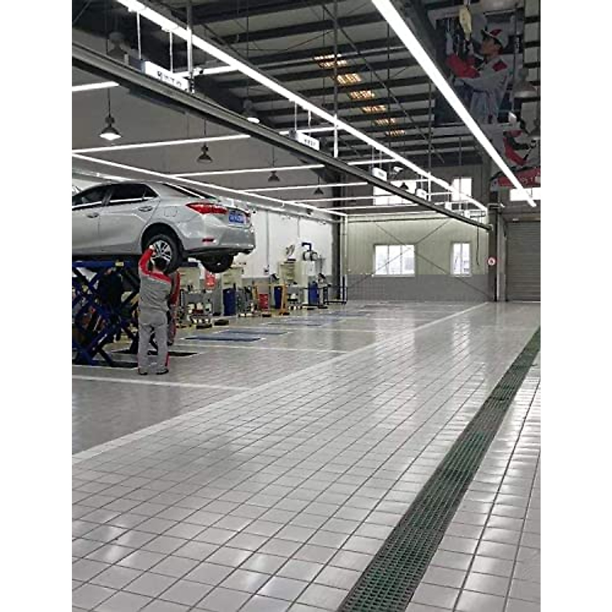 AQIQUUT Led Shop Light, Led Garage Light,8FT 72W T8 5000K 8500LM Linkable Clear Cover Integrated V-Shape,for Garage Warehouse Shopping Mall,10-Pack