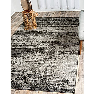 Unique Loom Del Mar Collection Area Rug - Lucille (5' 3" x 8' Rectangle, Dark Gray/ Ivory)