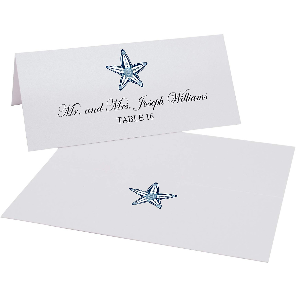 Starfish Printable Place Cards, Set of 60 (10 Sheets), Laser & Inkjet Printers - Wedding, Party, Dinner, and Special Events - Made in the USA