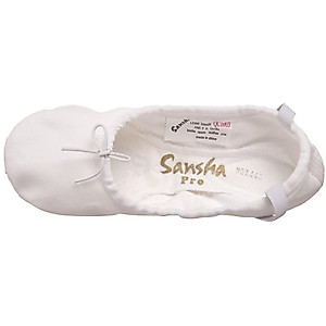 Sansha unisex-adult Pro 1 Canvas Ballet Slipper,White,15 W (13 W US Women's/11 W US Men's)