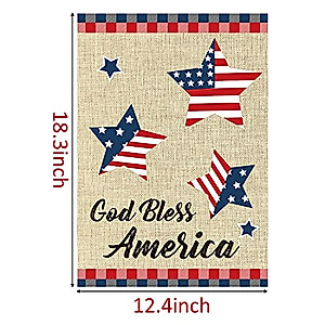 WATINC 8Pcs Seasonal Garden Flags Buffalo Check Plaid Burlap Double Sided Vertical Happy Easter God Bless American Halloween Thanksgiving House Flag Outdoor Lawn Yard Decorations 12.4 x 18.3 Inch