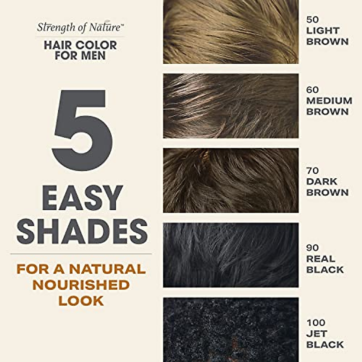 Strength of Nature No Mix Shampoo-In Permanent Hair Color for Men for Natural & Nourished Looking Color And Hair, Dark Brown